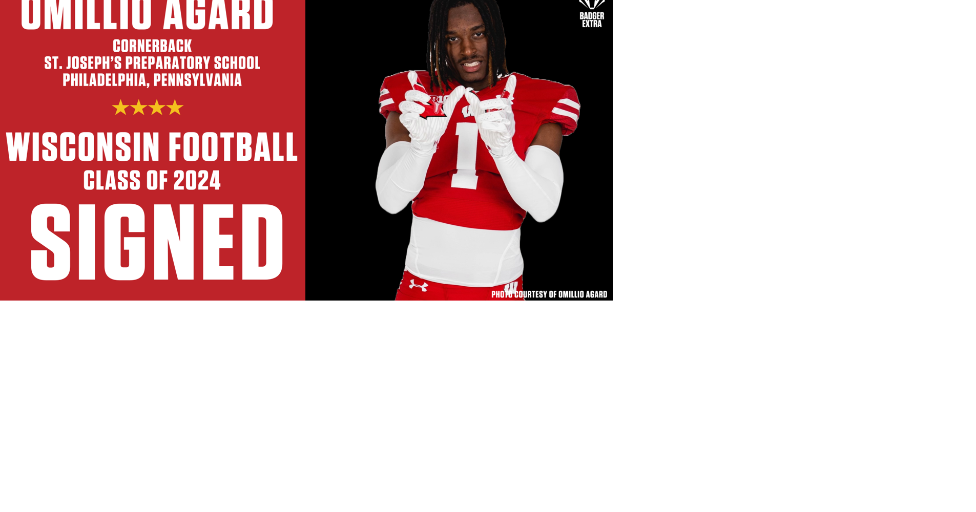 Cornerback Omillio Agard signs with Wisconsin football