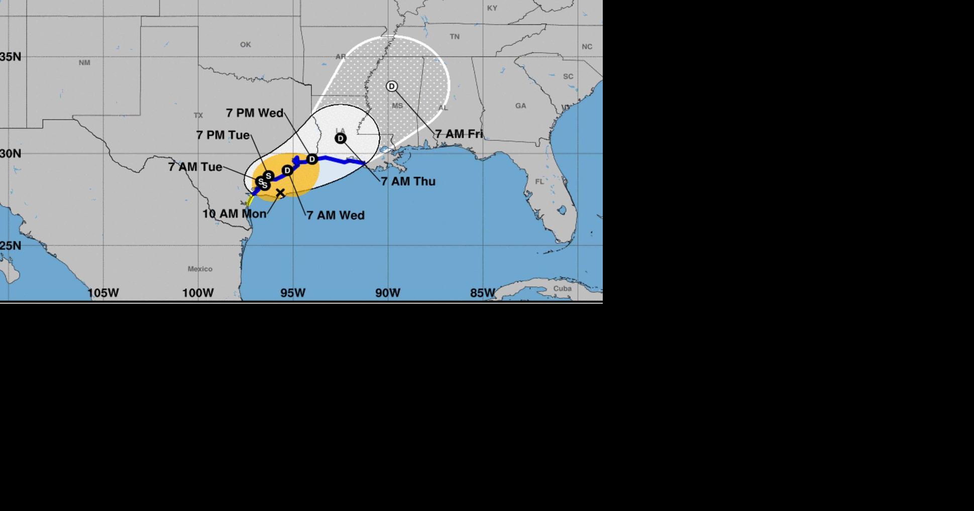 Update: Tropical Storm Beta forecast to make landfall late Monday ...