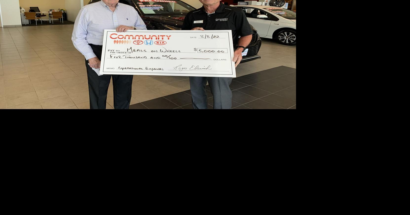 Community Auto Group donates $5000 to Meals on Wheels | Local ...
