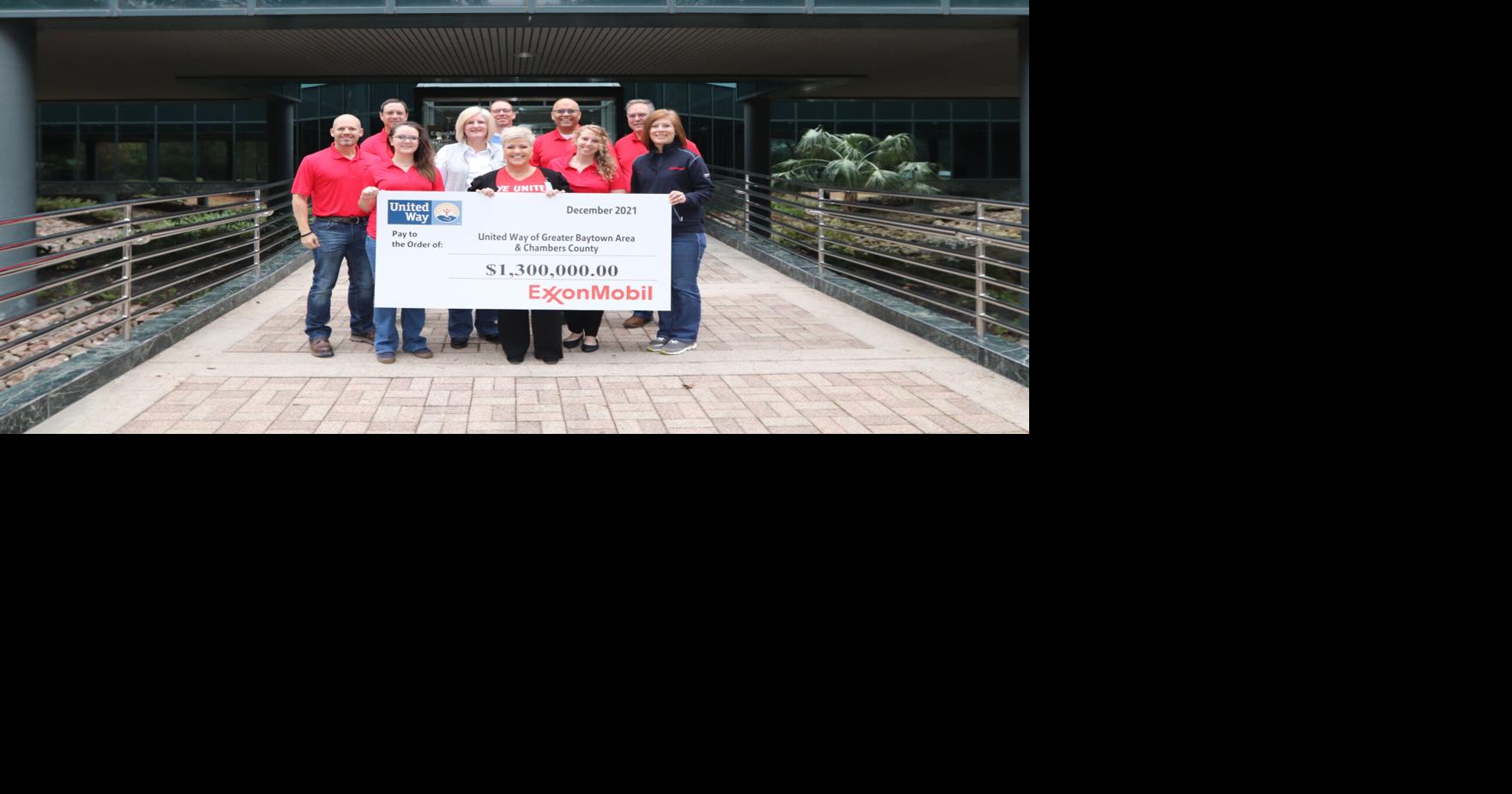 ExxonMobil presents United Way with fundraising-campaign check ...