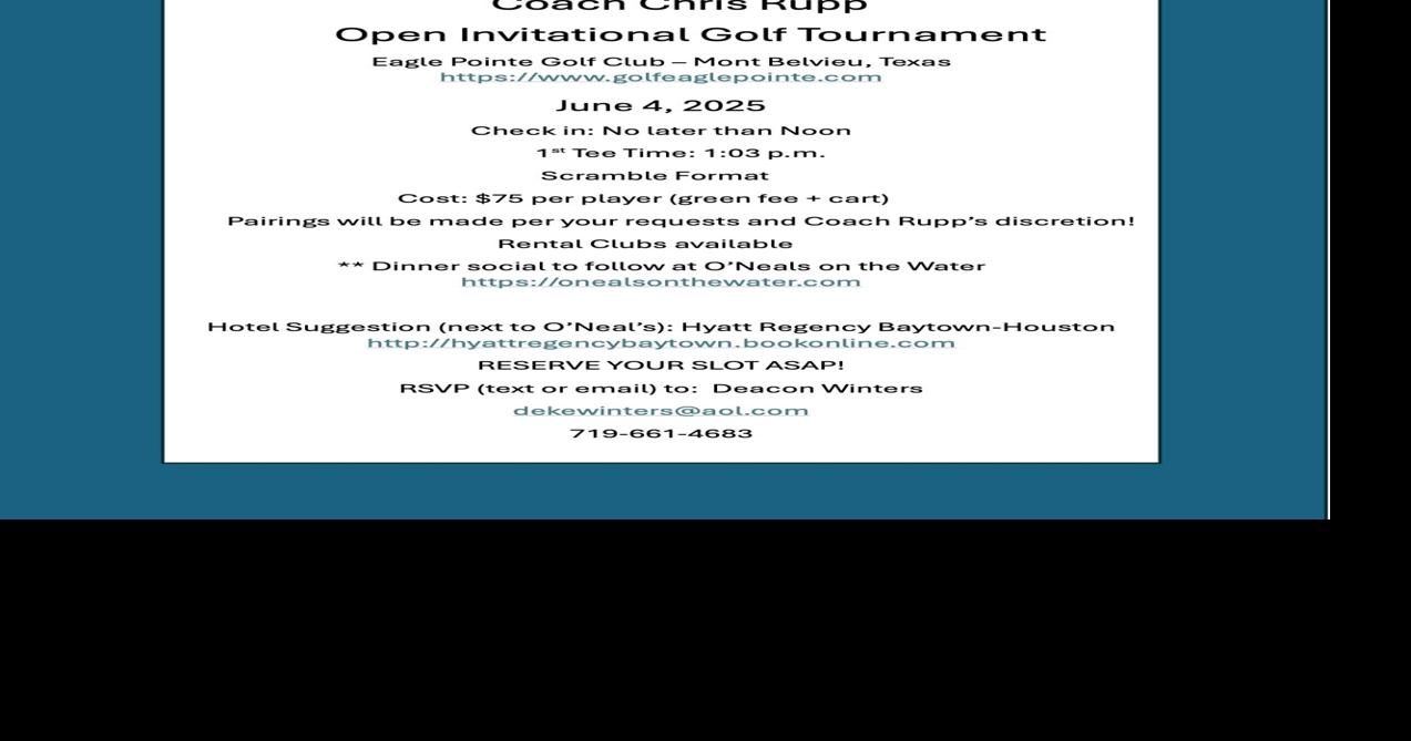 Coach Chris Rupp Open Invitational Golf Tournament | Local | baytownsun.com