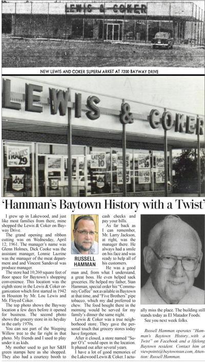 Hamman’s Baytown History ... Lewis & Coker | Columns | baytownsun.com