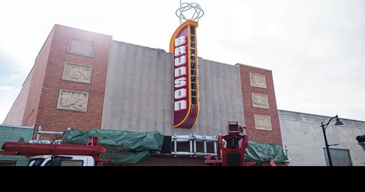Brunson is Back: New sign goes up on landmark theater building | News ...
