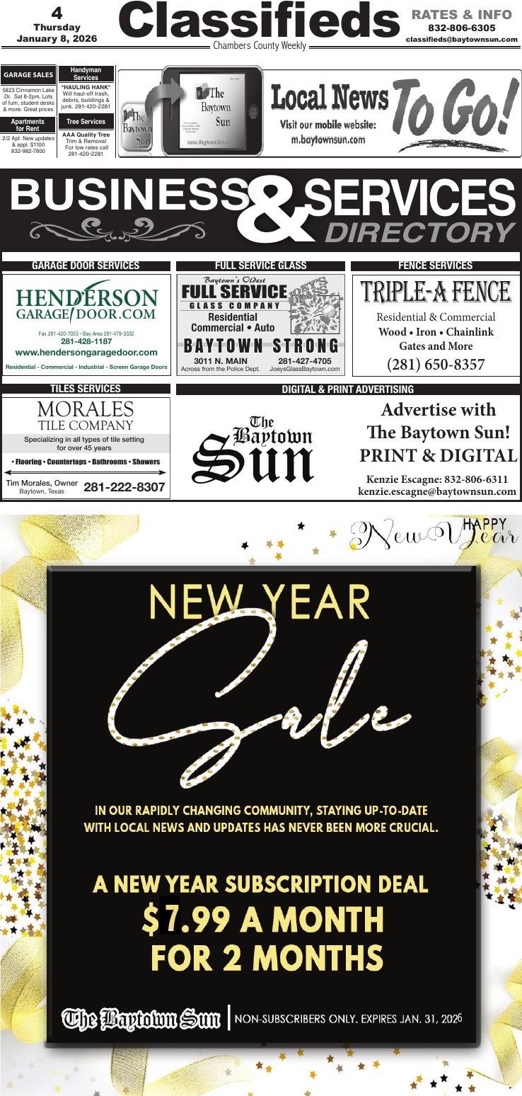 Page 04 | Chambers County Weekly | baytownsun.com