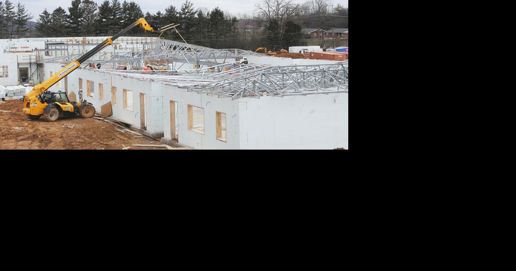 High winds knock over building trusses at Bluefield Elementary School construction site | News ...