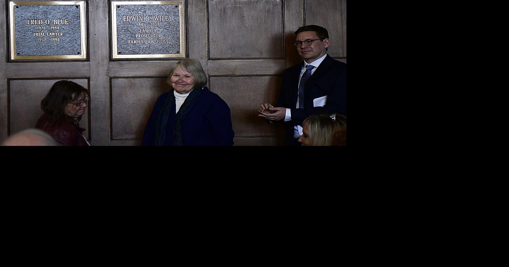 Plaque honoring the late family court judge and attorney Edwin "Ed ...