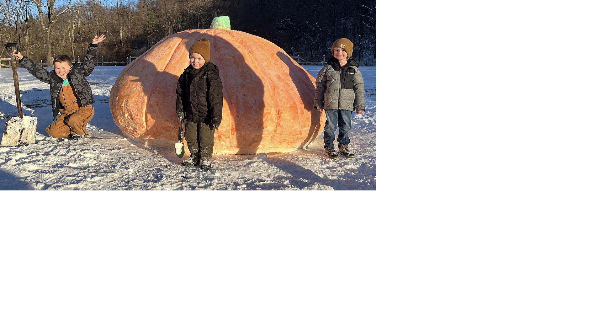Tazewell County boys build giant snow pumpkin | News | bdtonline.com