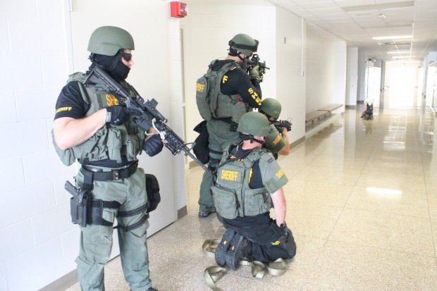 Tactical Response Unit practices school hostage scenario
