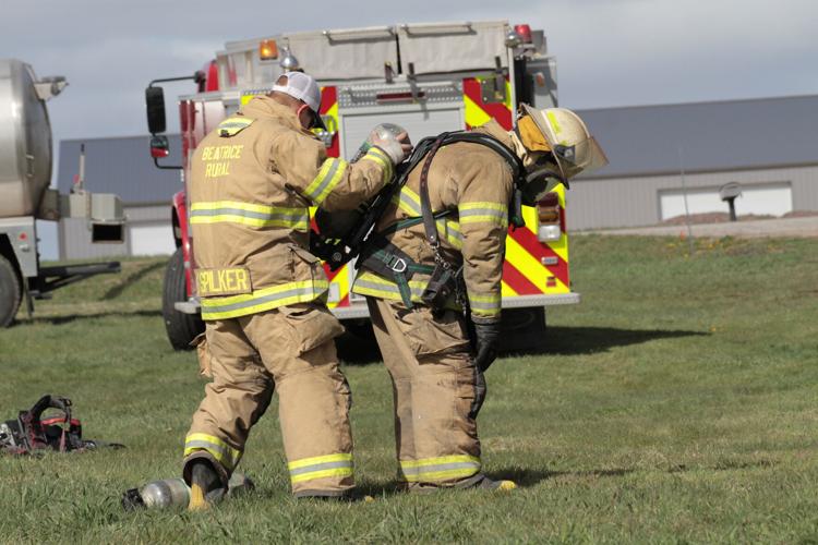 Rural fire departments participate in controlled burn
