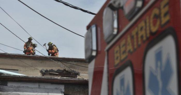 Beatrice Fire battles blaze above Sunrise Bakery