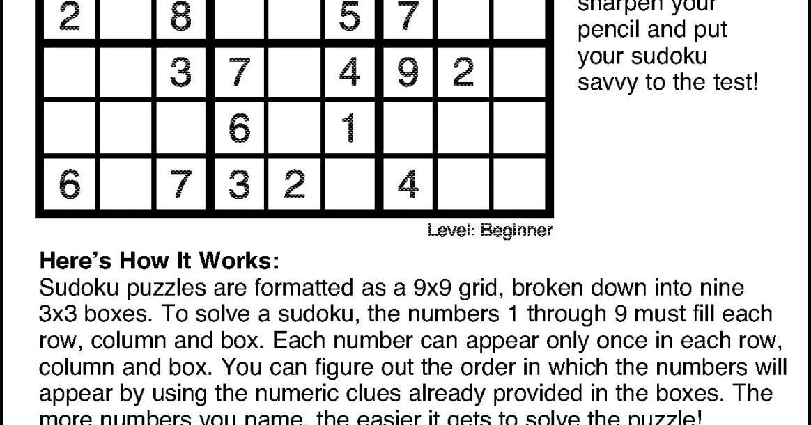 Sudoku | Sudoku | bedfordgazette.com