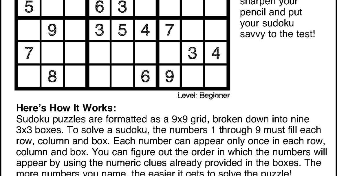 Sudoku | Sudoku | bedfordgazette.com