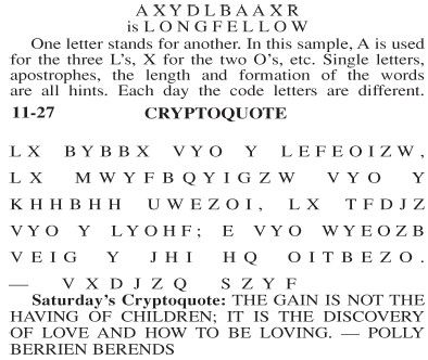 CRYPTOQUOTE | Local News | bedfordgazette.com