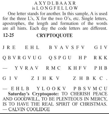 CRYPTOQUOTE | Local News | bedfordgazette.com