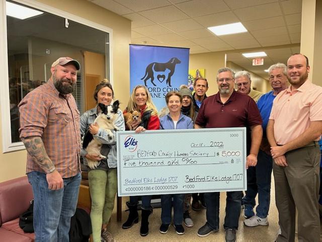 Elks donate $5,000 to humane society | News | bedfordgazette.com