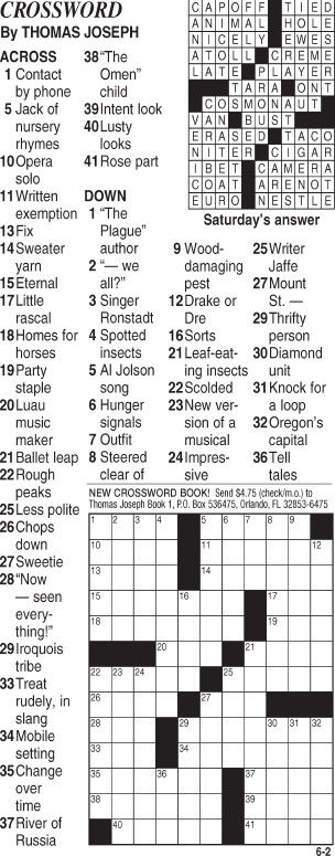 Crossword | Local News | bedfordgazette.com