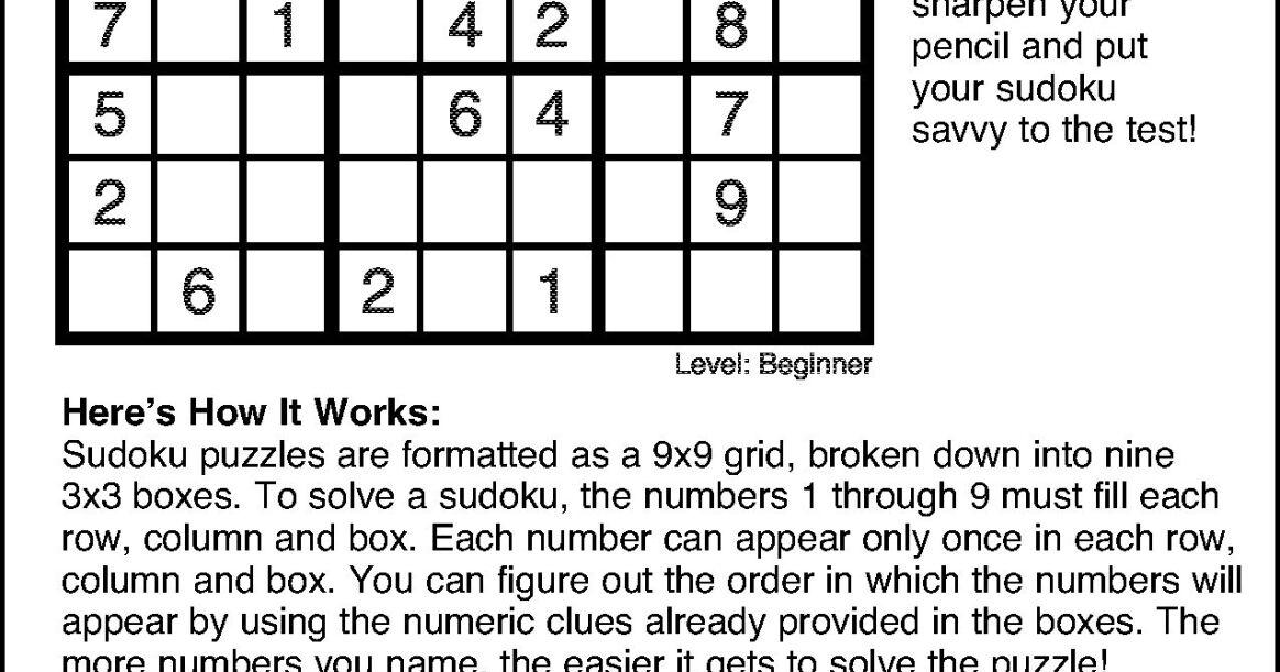 Sudoku | Sudoku | bedfordgazette.com