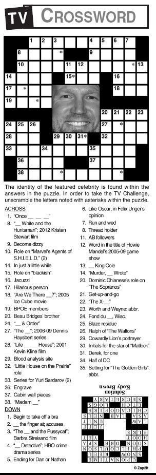 TV CROSSWORD | Local News | bedfordgazette.com