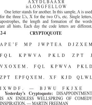 Cryptoquote | Local News | bedfordgazette.com