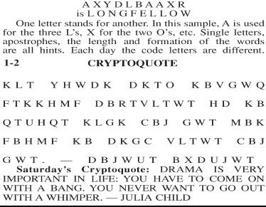 CRYPTOQUOTE | Local News | bedfordgazette.com