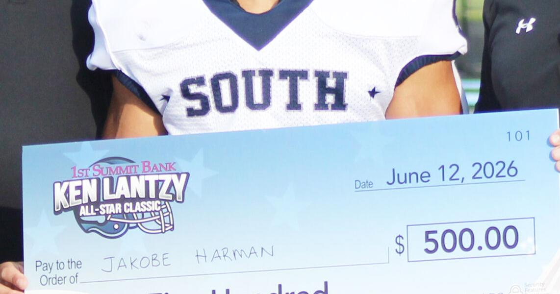 Harman gets check.jpg | | bedfordgazette.com