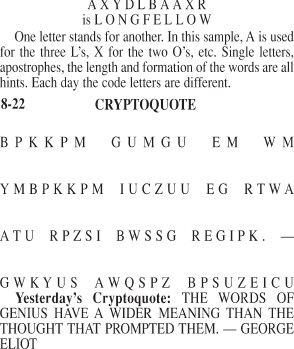 Cryptoquote | Local News | bedfordgazette.com