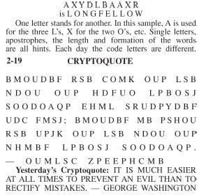 CRYPTOQUOTE | Local News | bedfordgazette.com
