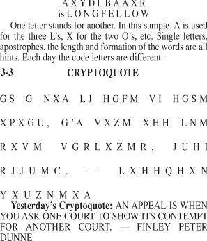 Cryptoquote | Local News | bedfordgazette.com