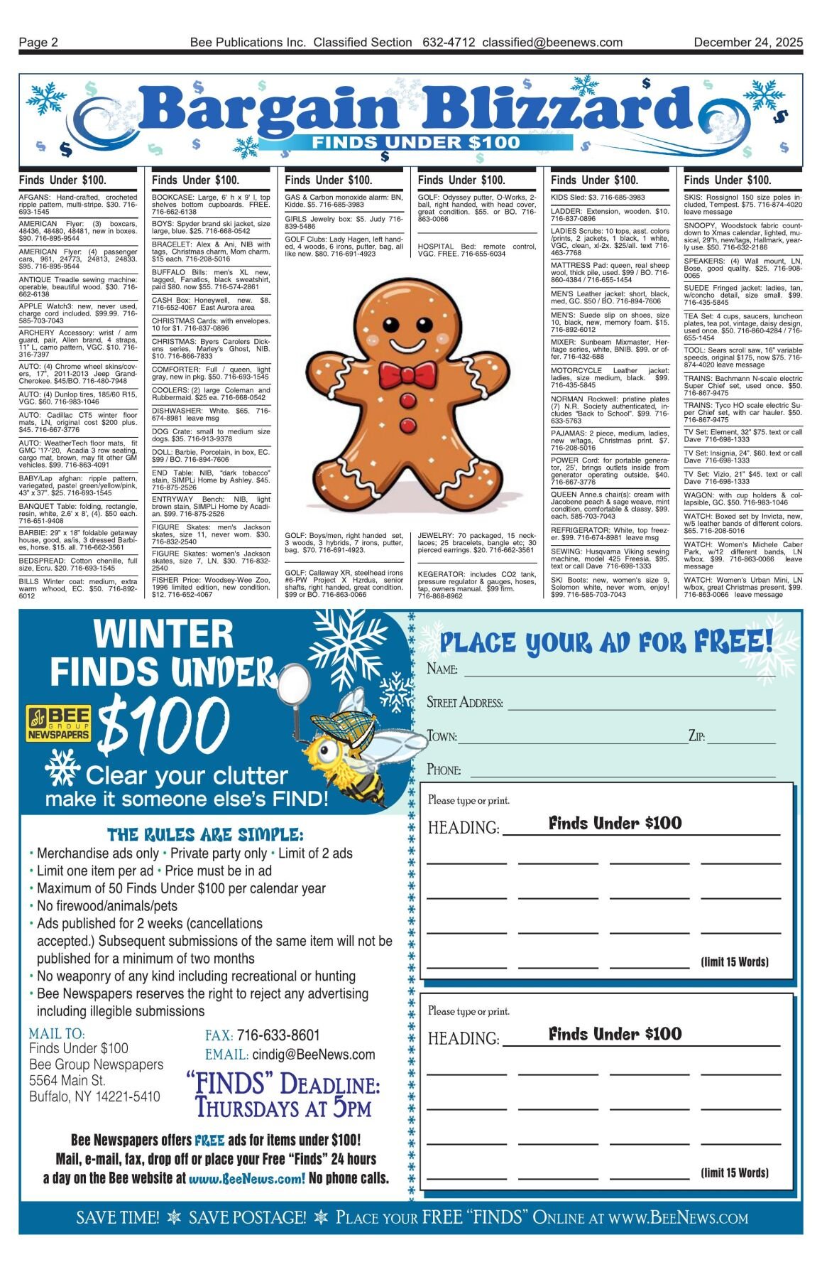 20251225-F-02 | Items For Sale | beenews.com