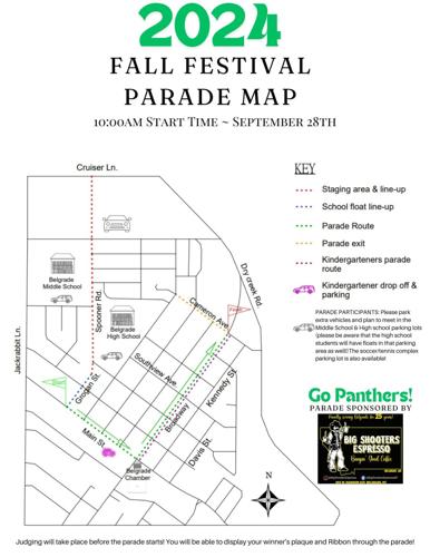 Fall Festival Parade map 2024 | | belgrade-news.com