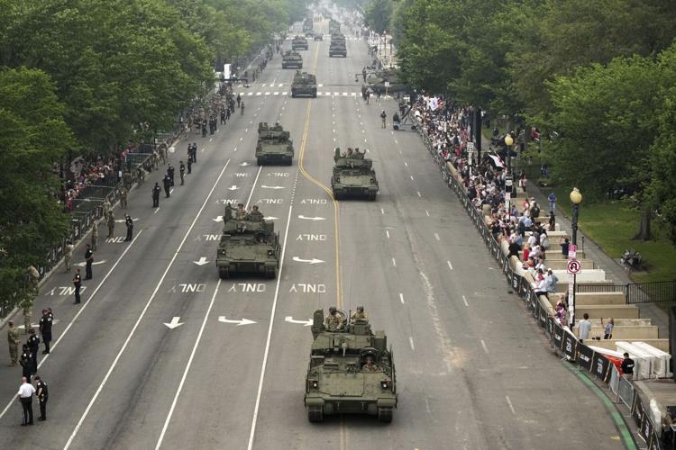 Trump hosts big U.S. Army parade on his birthday; Liberals gather for ...