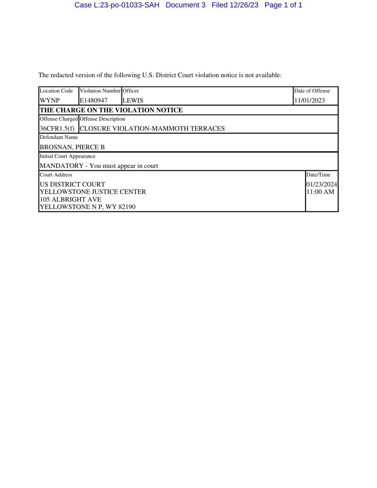 Actor Pierce Brosnan cited for off-trail hiking in Yellowstone National ...