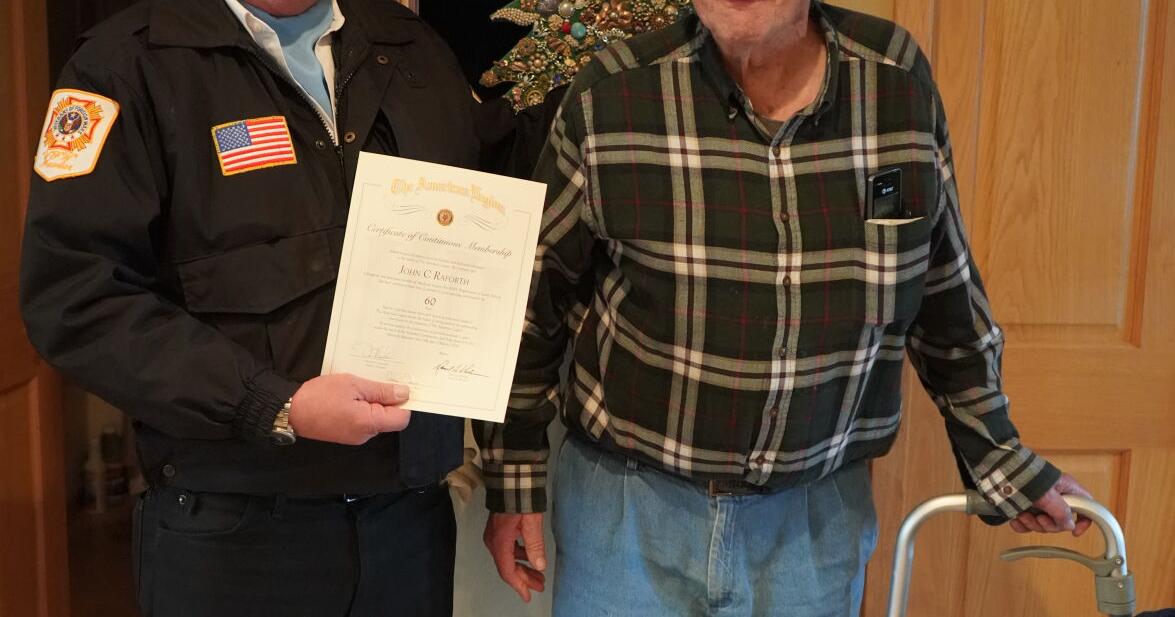 Raforth honored for 60 years continuous membership to American Legion ...