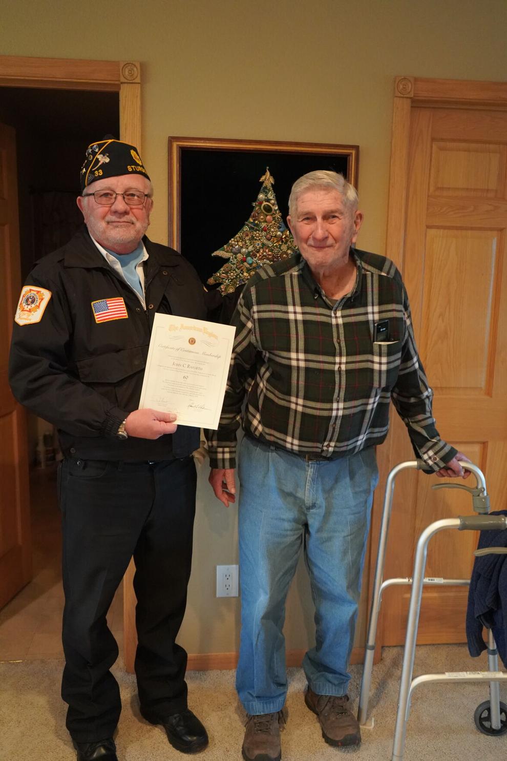 Raforth honored for 60 years continuous membership to American Legion ...