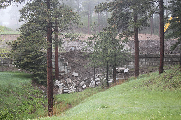 Heavy rains cause retaining wall collapse in Lead | Local News ...