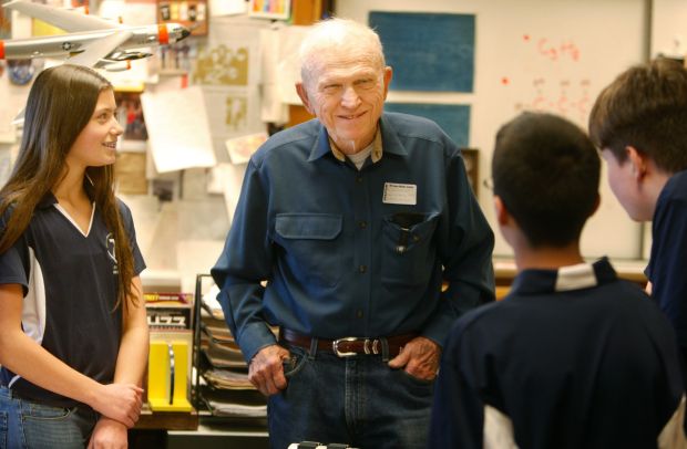 Apollo astronaut talks engineering, annunciation with Will James students