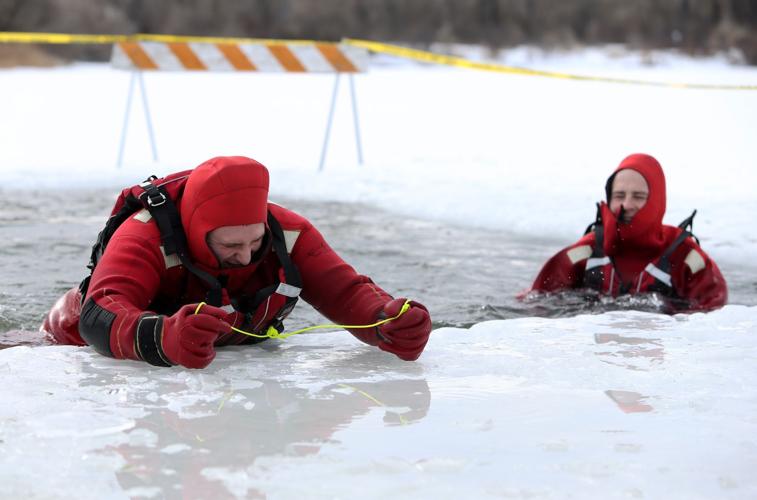 Photos: Fire department practices on ice