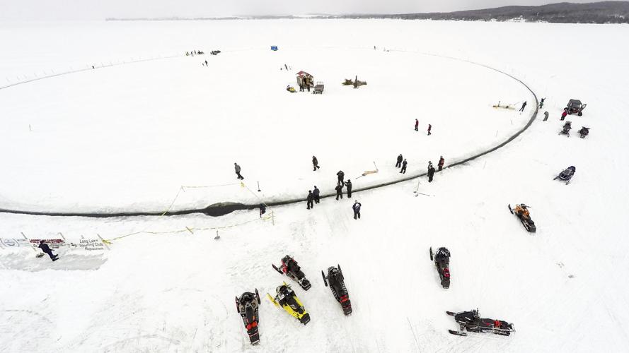 Maine community creates massive ice carousel on frozen lake