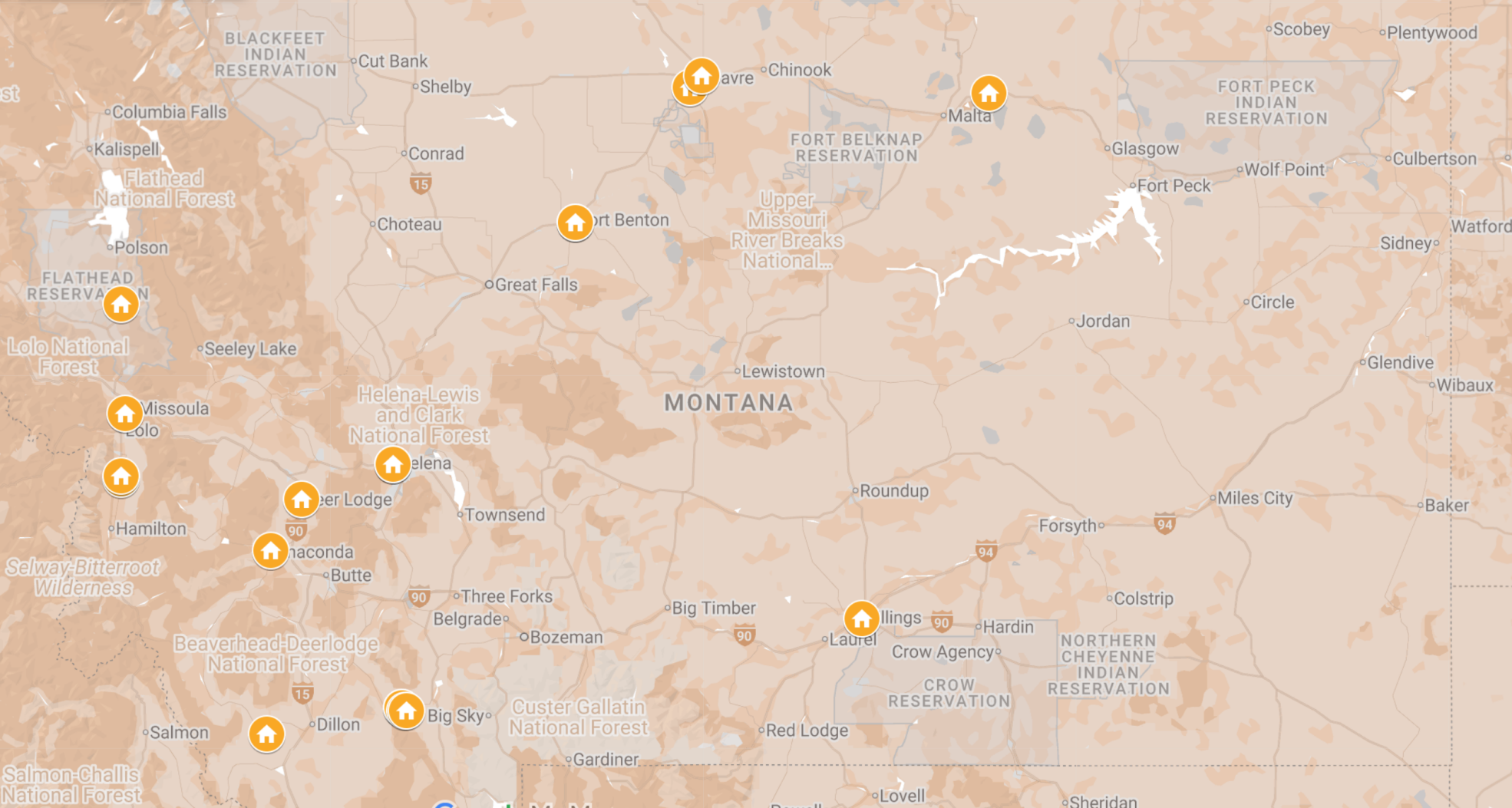 Montana's earliest historical sites and structures, mapped