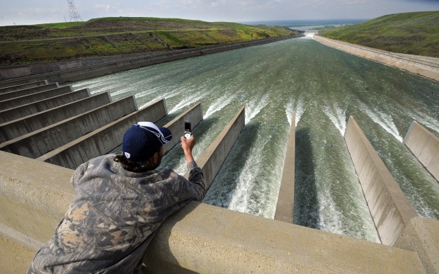 Gushing spillway is Fort Peck's newest tourist attraction