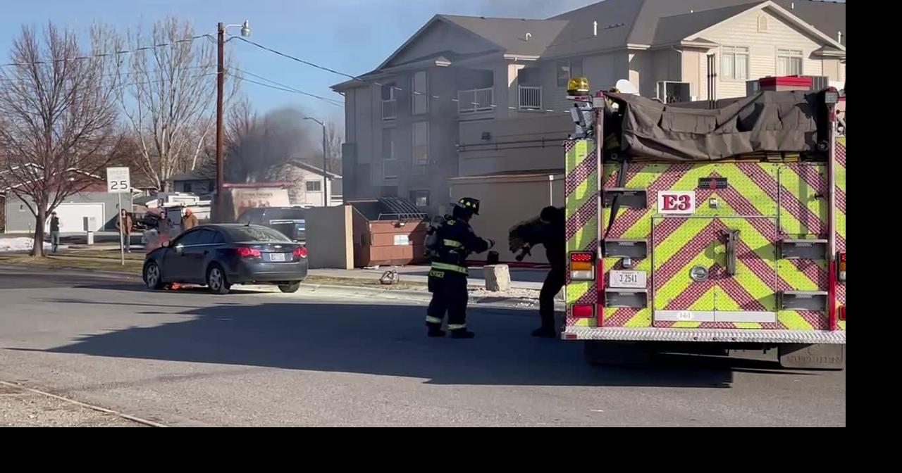 Billings firefighters fight car fire on West End
