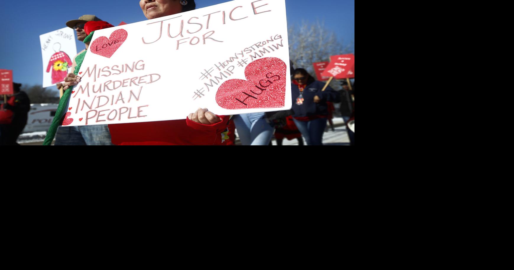 Supporters march for Henny Scott on Valentine's Day