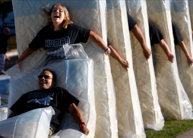 Feature photos: Human dominoes