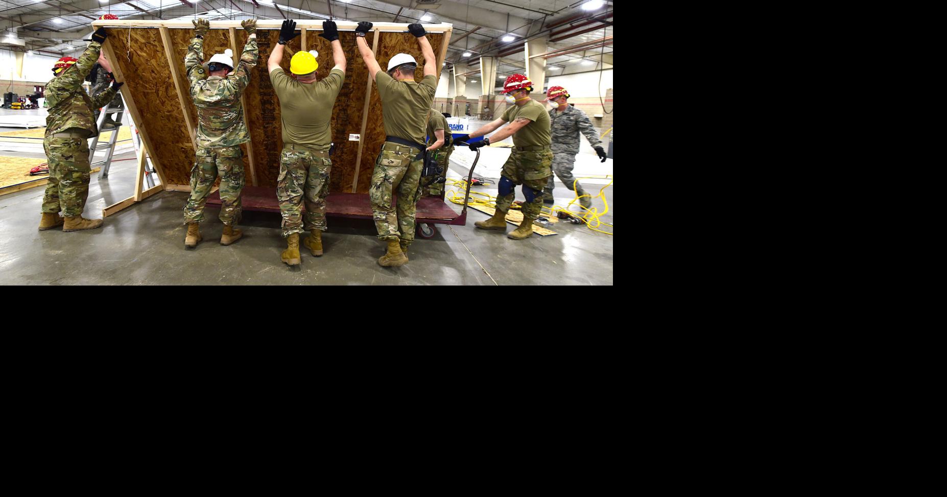 National Guard construction of mobile, temporary medical facility ...