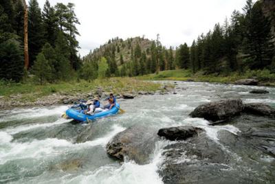 Dearborn River in central Montana offers scenic canyon float