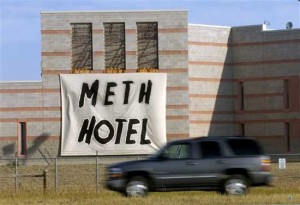 "Meth Hotel" sign put up on regional jail