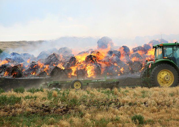 Fire burns ranch near Lavina