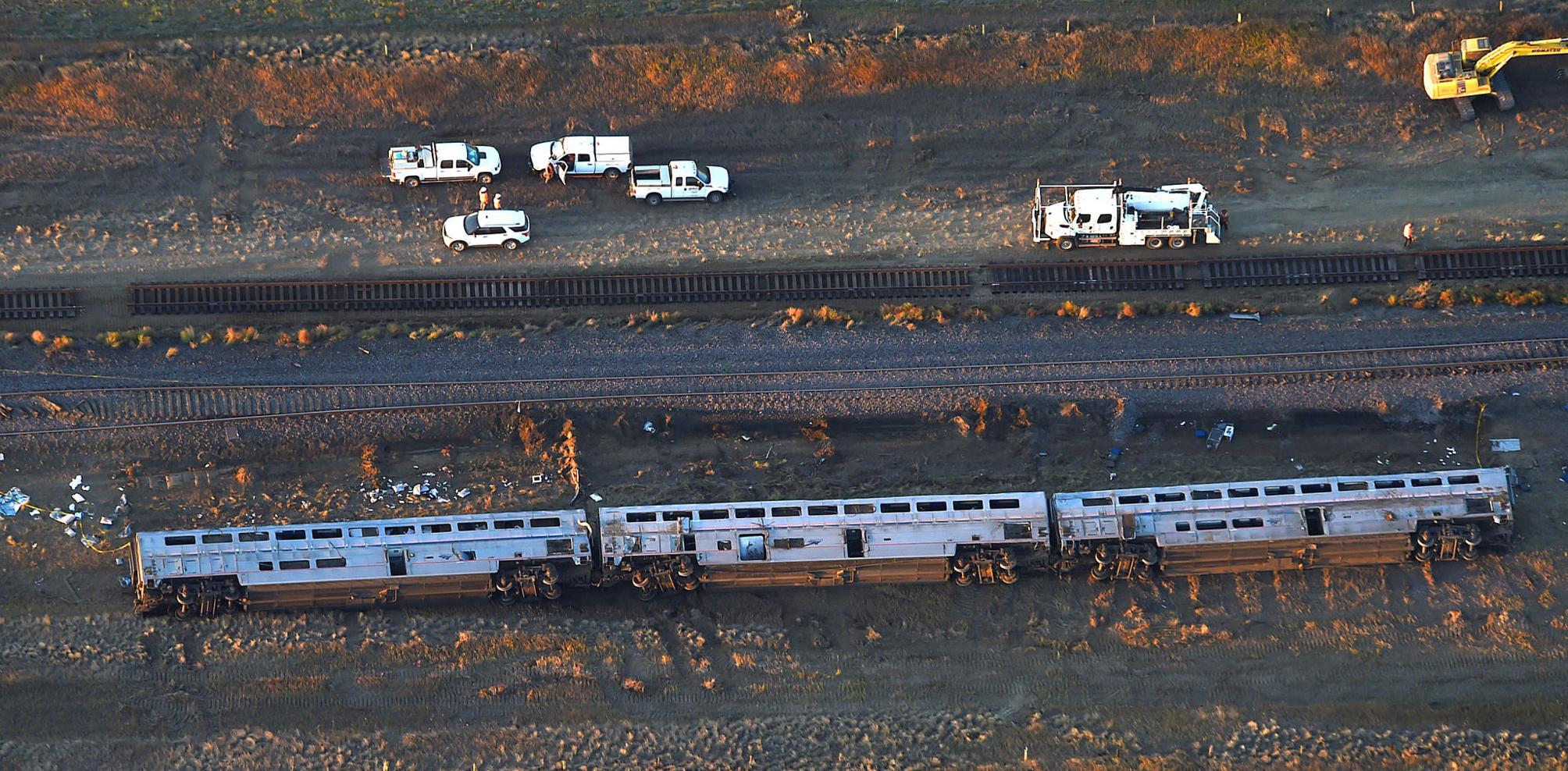 Photos: Three killed when Amtrak Empire Builder derails near Chester