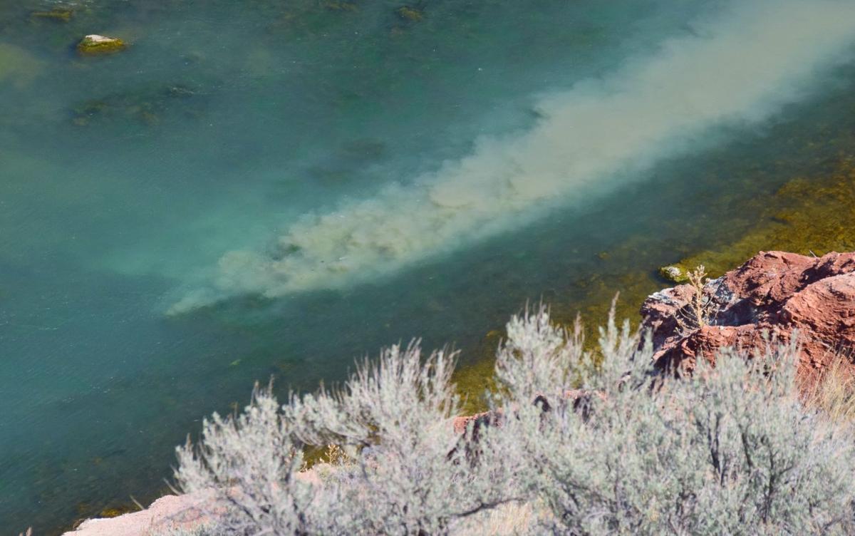 Hydrothermal feature roils Shoshone River in Cody