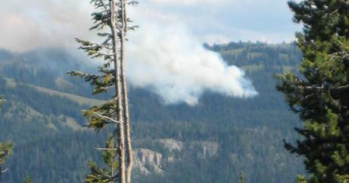 Fire burning between Yellowstone, Bridger-Teton